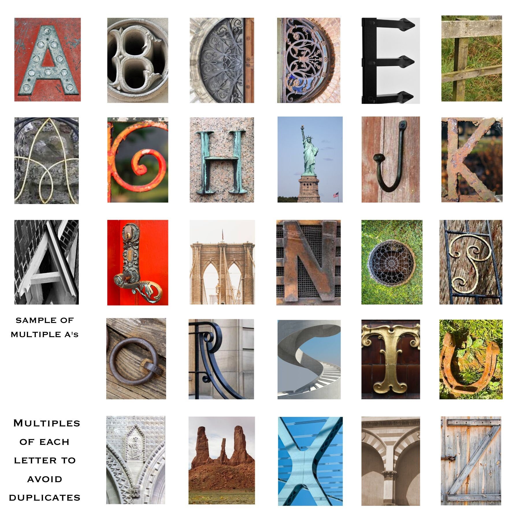 Personalized Last Name Canvas Art: Alphabet Photo Print - Etsy