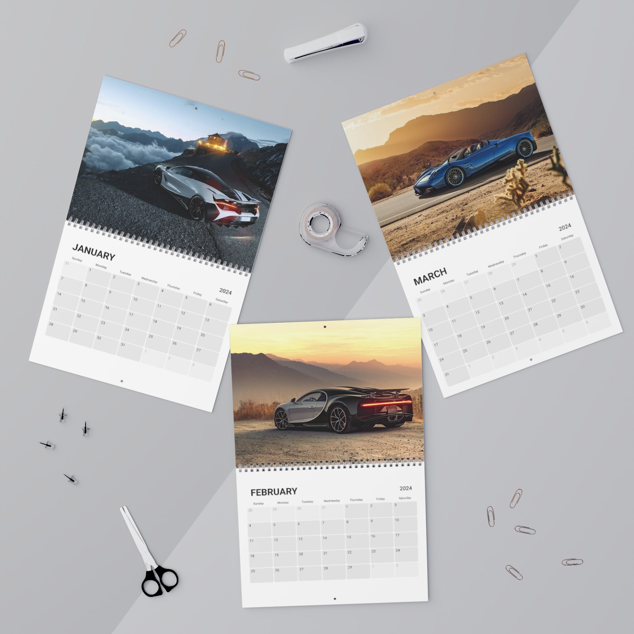 2024 Sports Car Calendar, Classic Car Calendar, Car Lover Gift, Gift ...