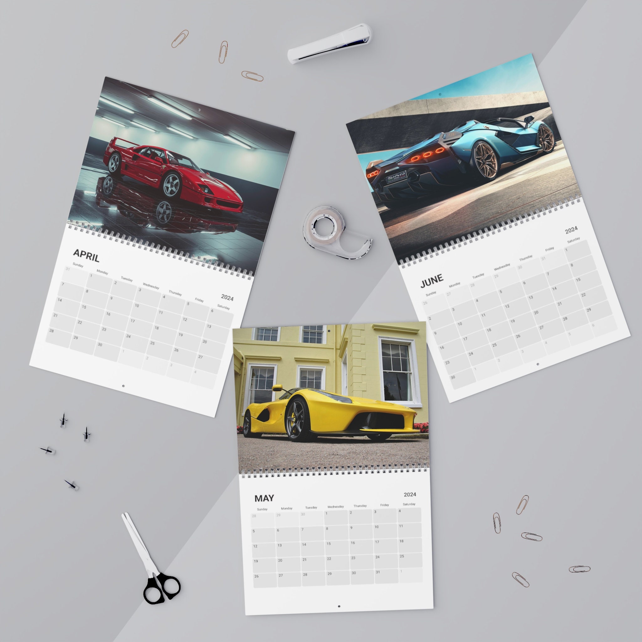 2024 Sports Car Calendar, Classic Car Calendar, Car Lover Gift, Gift ...