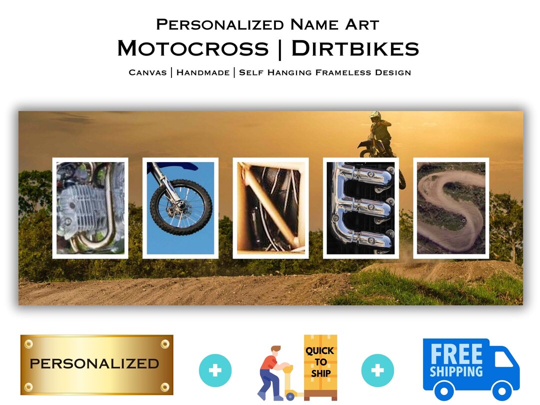 Motocross Dirtbike Name Art Personalized Dirtbike Gift - Etsy