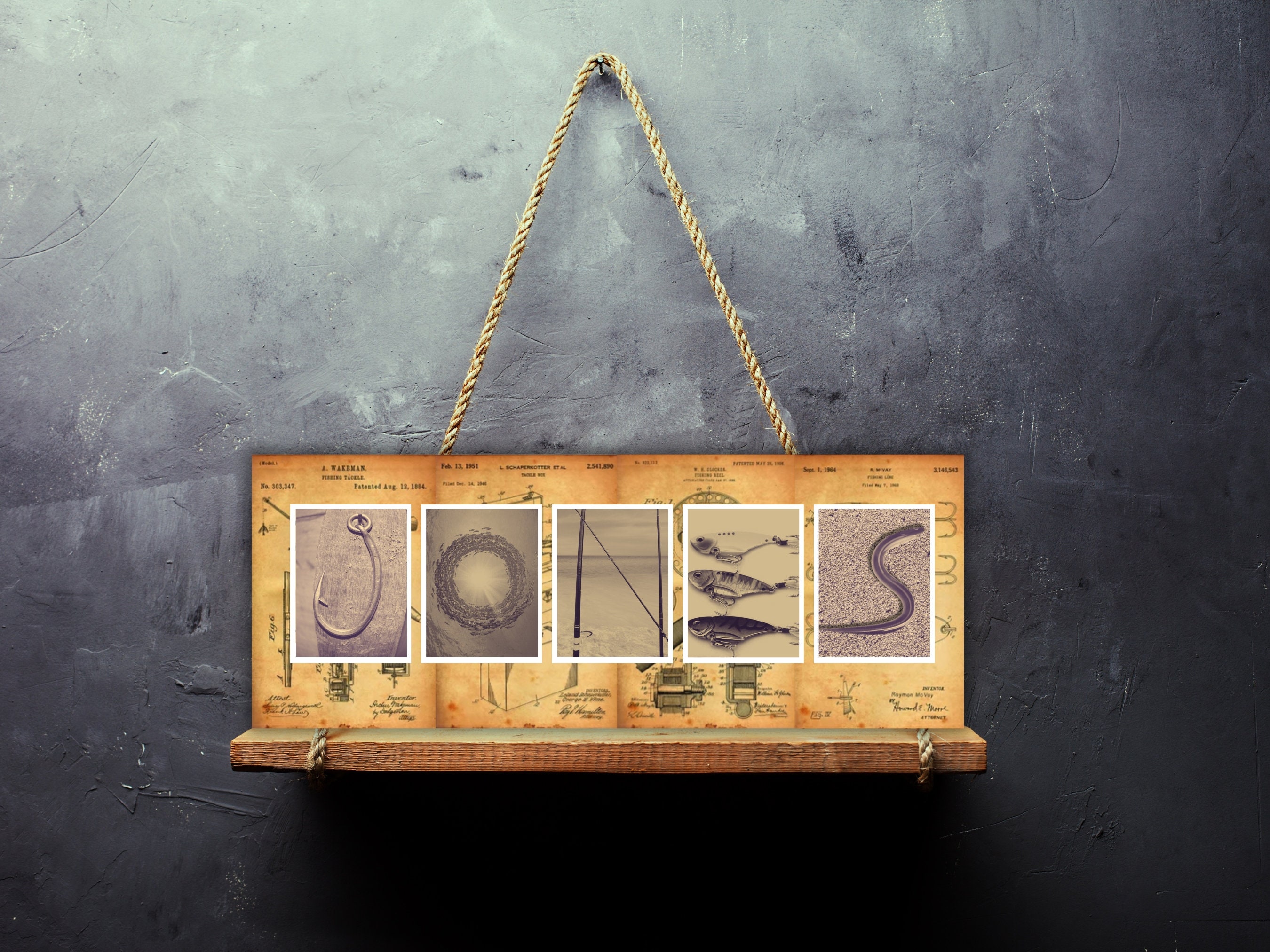 Personalized Vintage Fishing Name Art: Custom Canvas Gift - Etsy