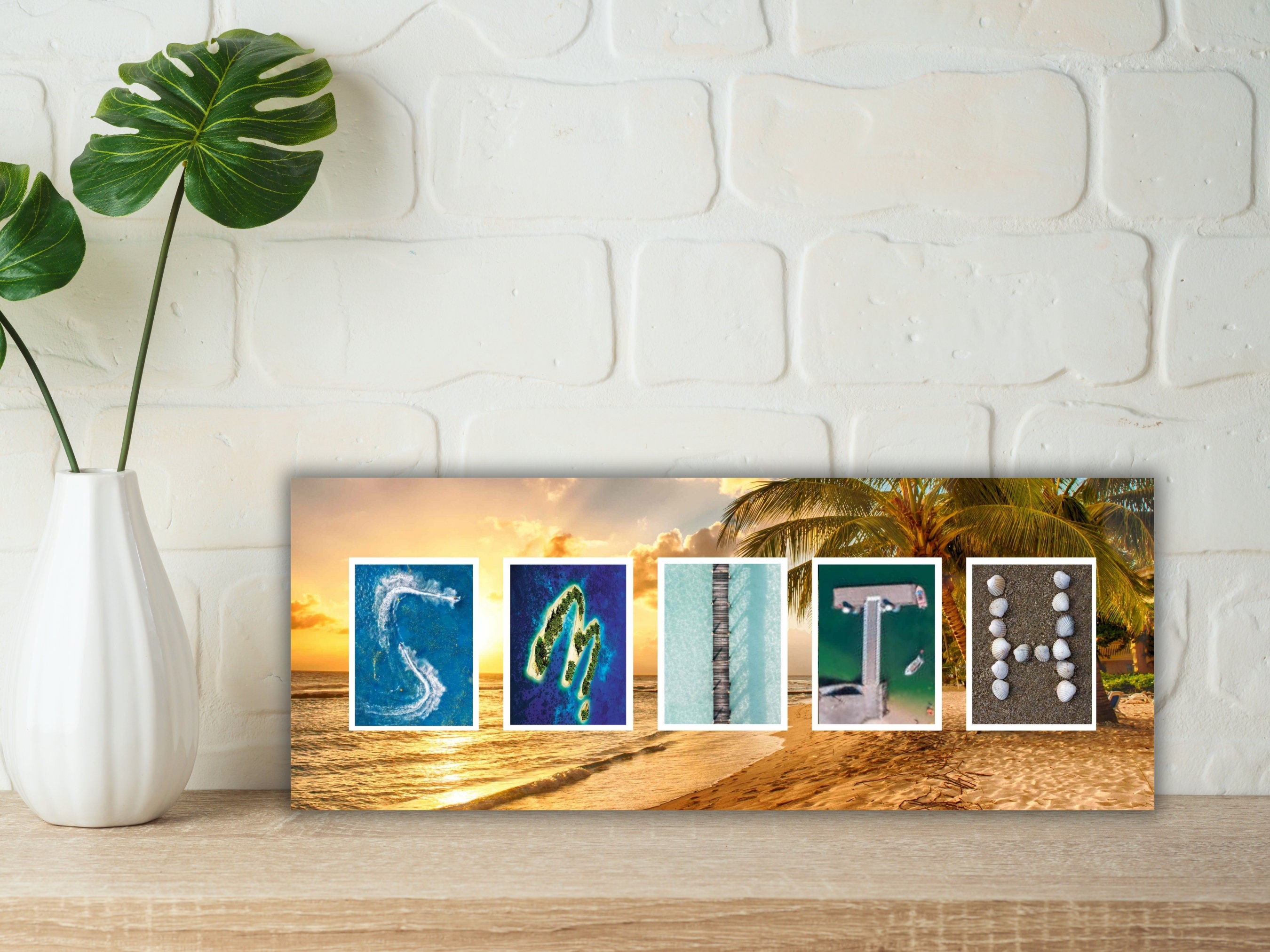 Tropical Beach Name Art, Beach Signs & Beach Decor, Personalized Name ...
