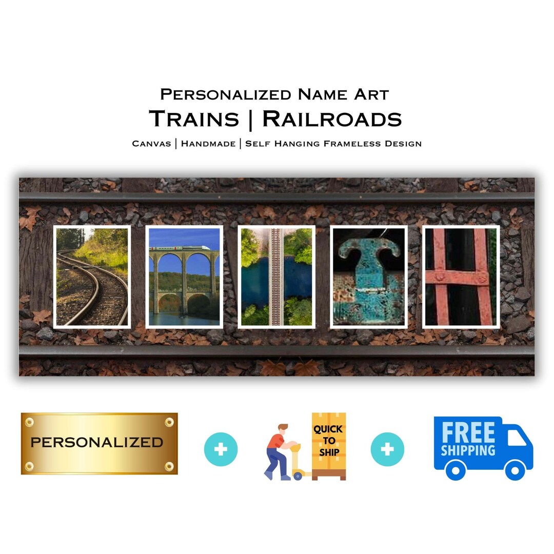 Train Name Art, Personalized Train Gift, Train Art and Train Decor That ...