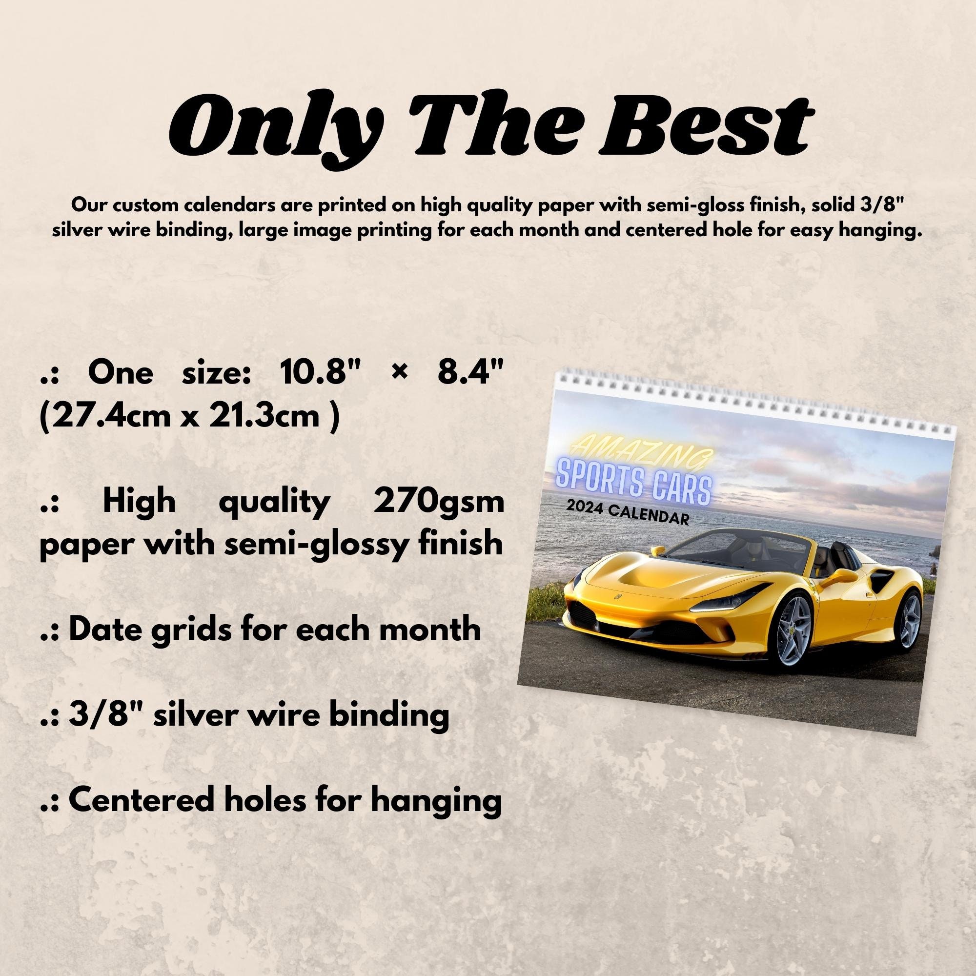 2024 Sports Car Calendar, Classic Car Calendar, Car Lover Gift, Gift ...