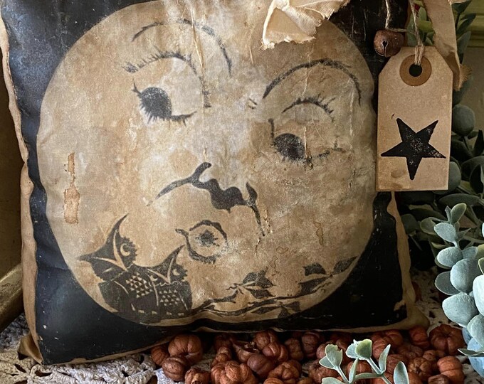 Rustic Primitive Country Halloween Fall Full Moon Pillow Ornie - Etsy