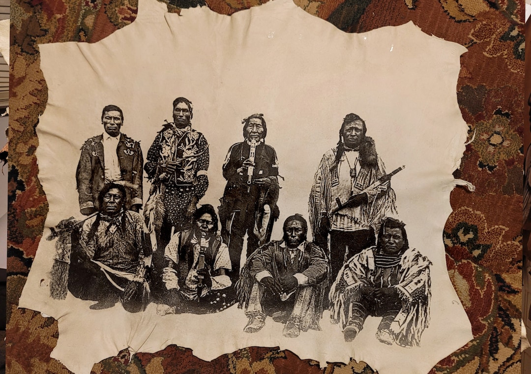 Aaniiih, White Clay People, Gros Ventre - Non Fade on White Buckskin 8 ...