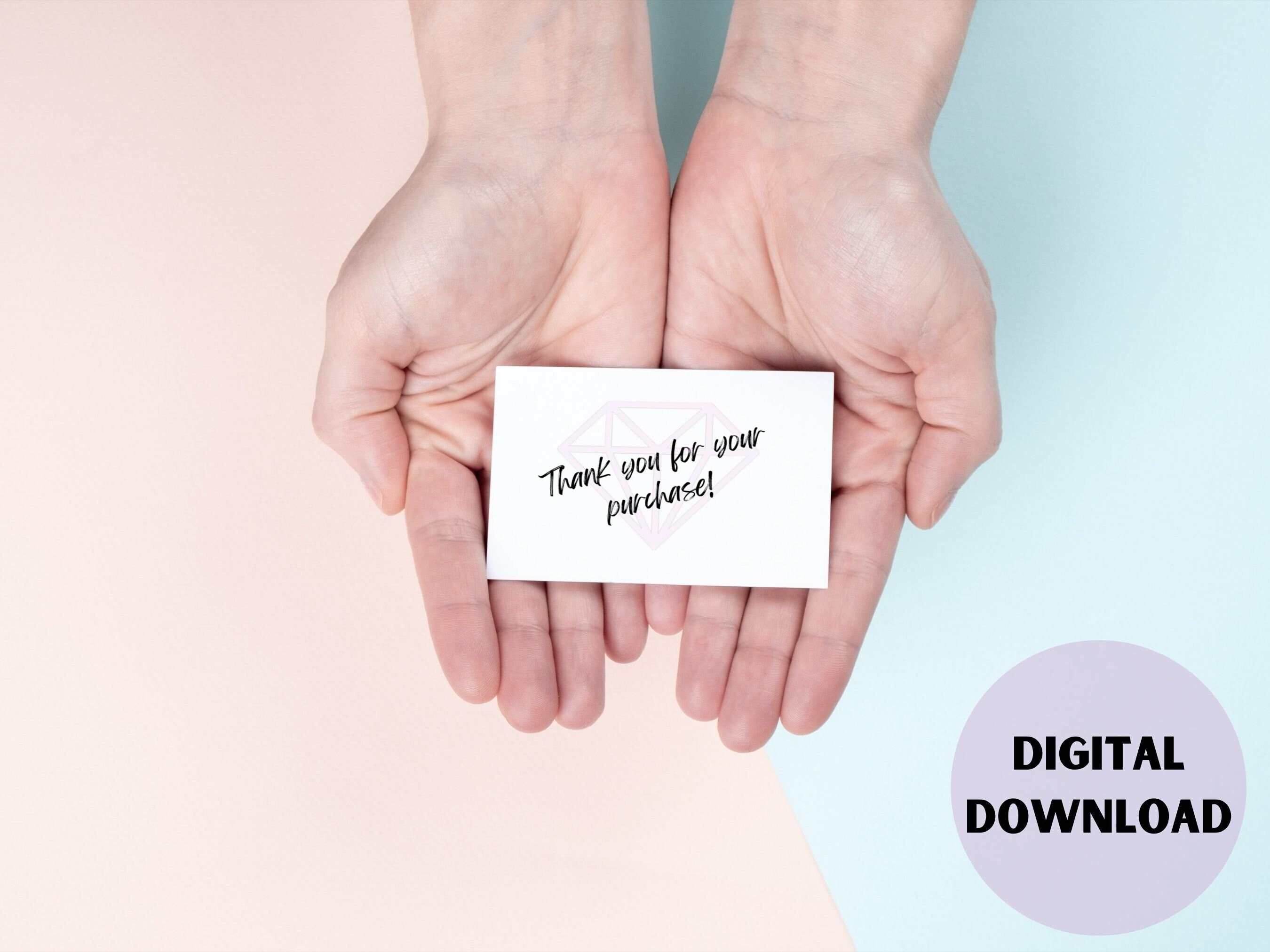 Thank You Cards Business Printable for Small Business Owner Digital ...