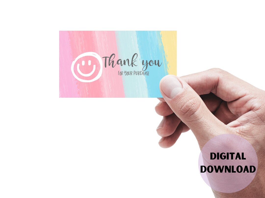 Thank You Cards Business Printable for Small Business Owner Digital ...
