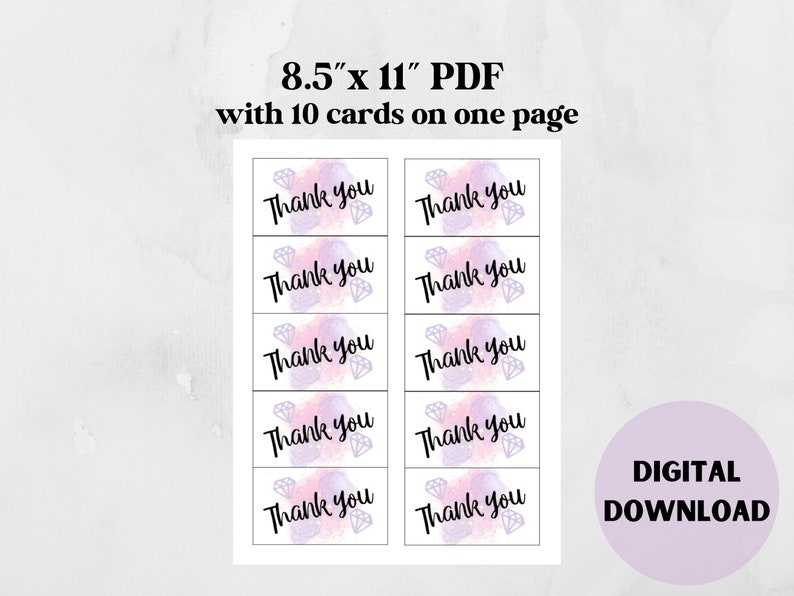 Tarjetas de agradecimiento imprimibles para propietarios de pequeñas empresas Descarga digital ...