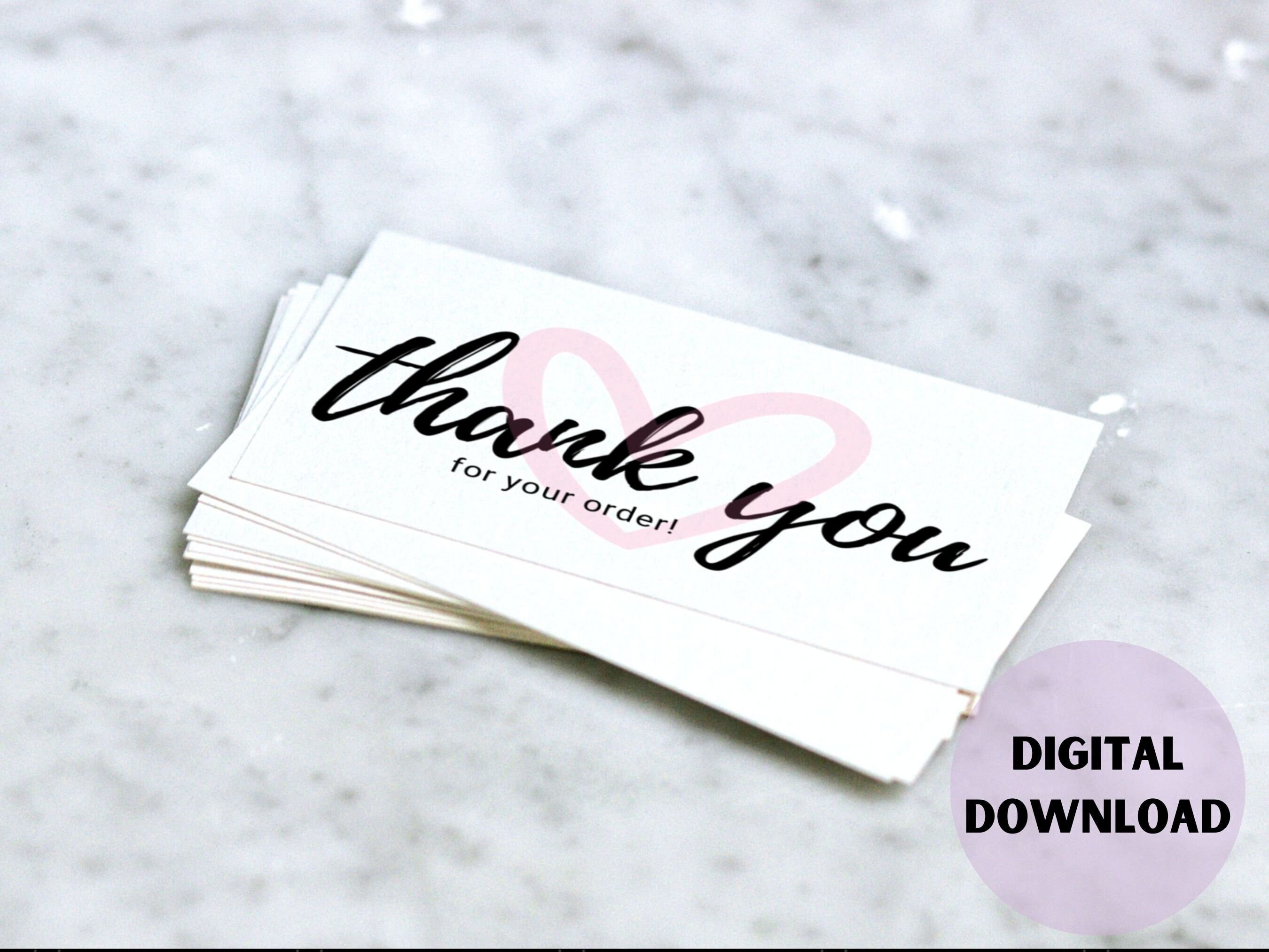 Thank You Cards Business Printable for Small Business Owner Digital ...