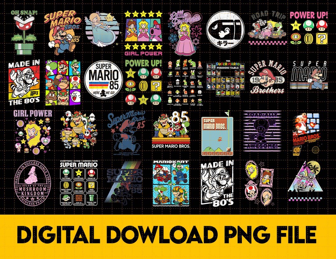 Super Mario png Paquete para Cricut Archivos PNG en capas de - Etsy México