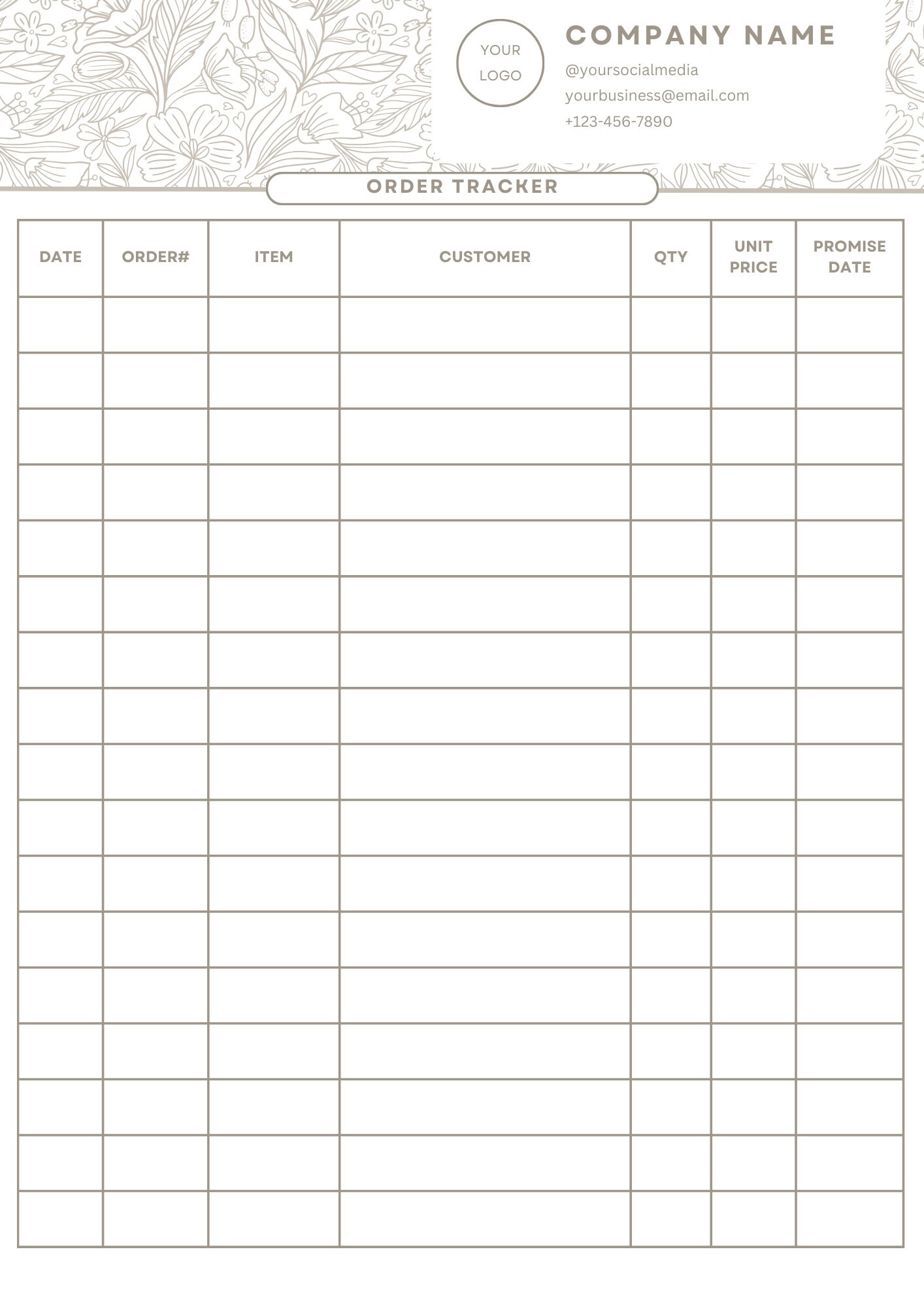 Order Form, Cake Order Form, Order Form Template, Bakery Order Form ...