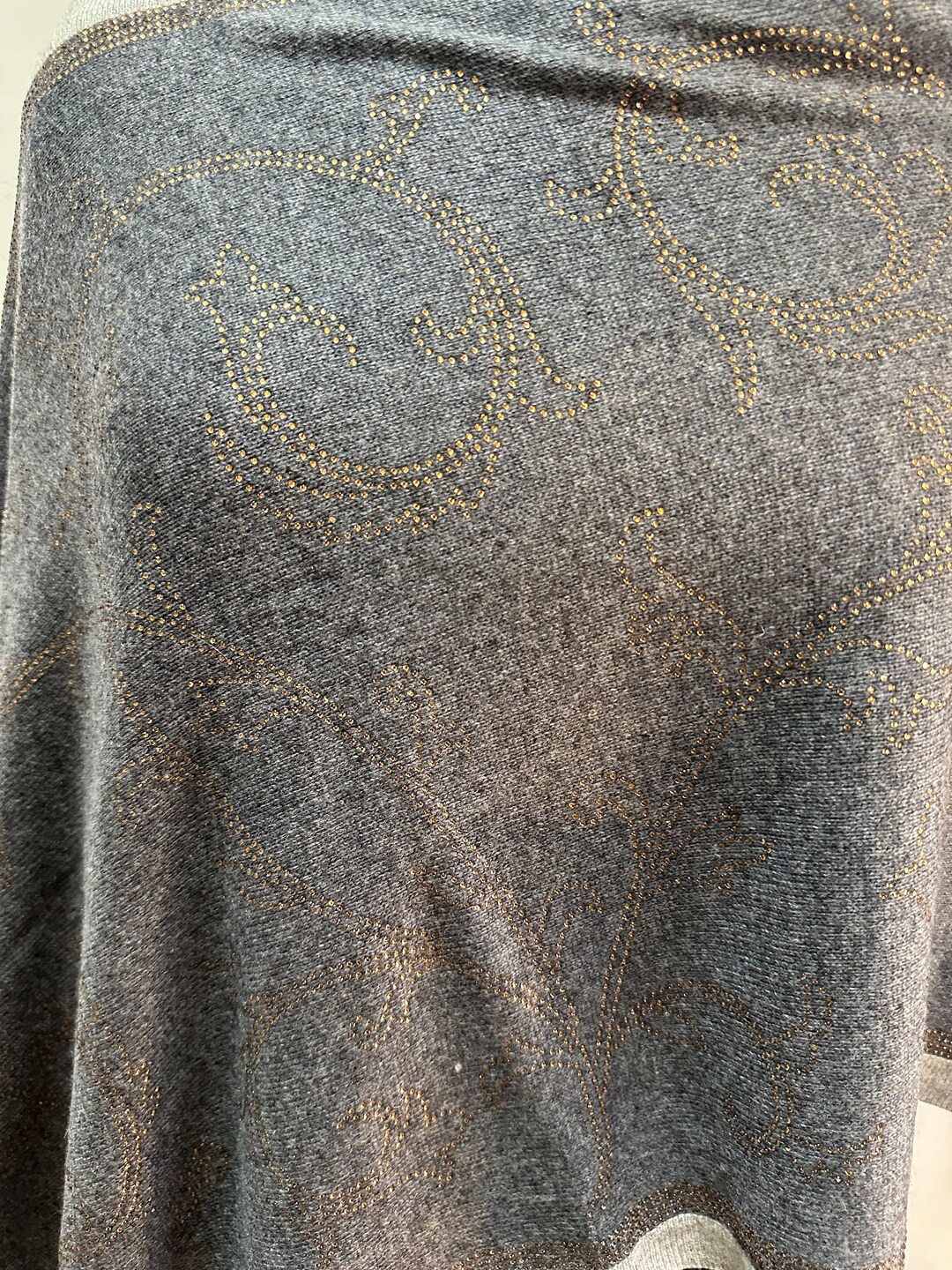 Kashmiri Cap Shawls Swarovski Gray Colour Shawls,kalam Kari Jamawar ...