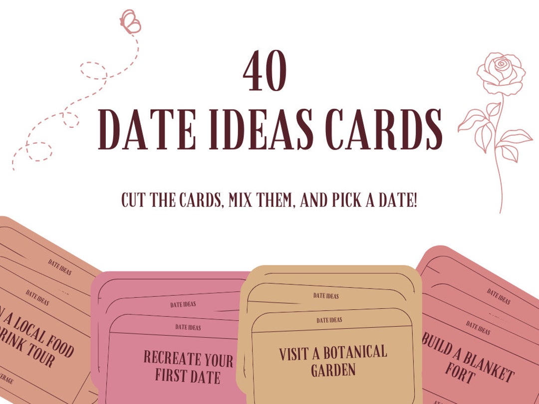 40 Date Idea Cards - Etsy