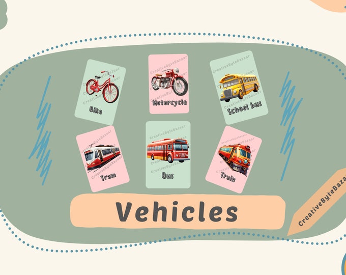 Flash Cards, Transportation, Alphabet Cards, Learning Toys, Educational ...