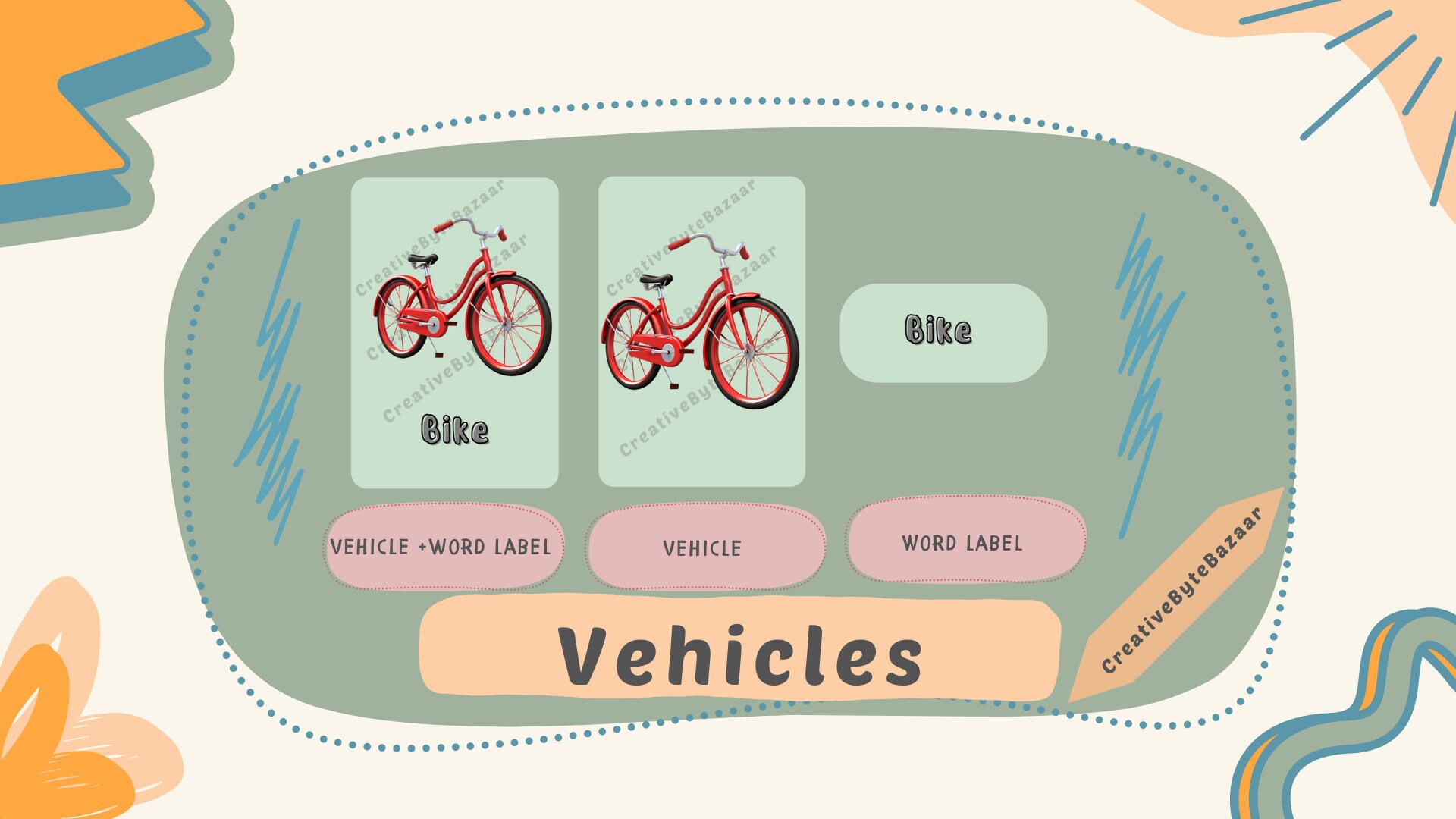 TRANSPORTATION VEHICLES • Printable Flash Cards for Kids • Printable ...