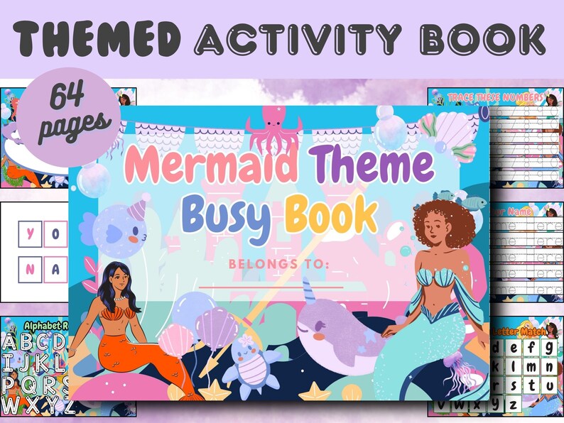 Mermaid Busy Book Printable Toddler Preschool Activity Book Toddler ...