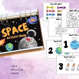 Space Activity Book: Printable Learning Binder for Toddlers (PDF) - Etsy