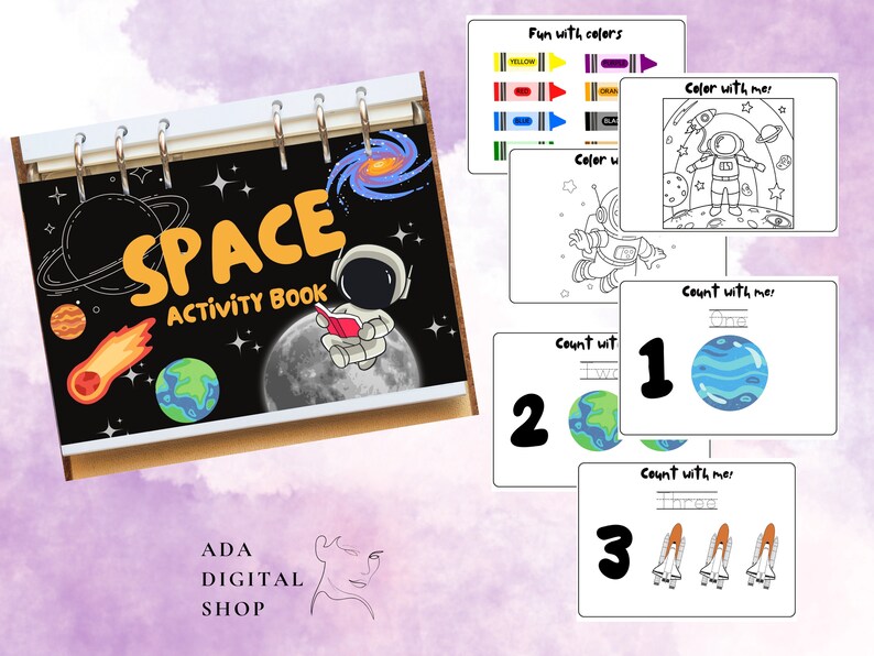 Space Activity Book: Printable Learning Binder for Toddlers (PDF) - Etsy