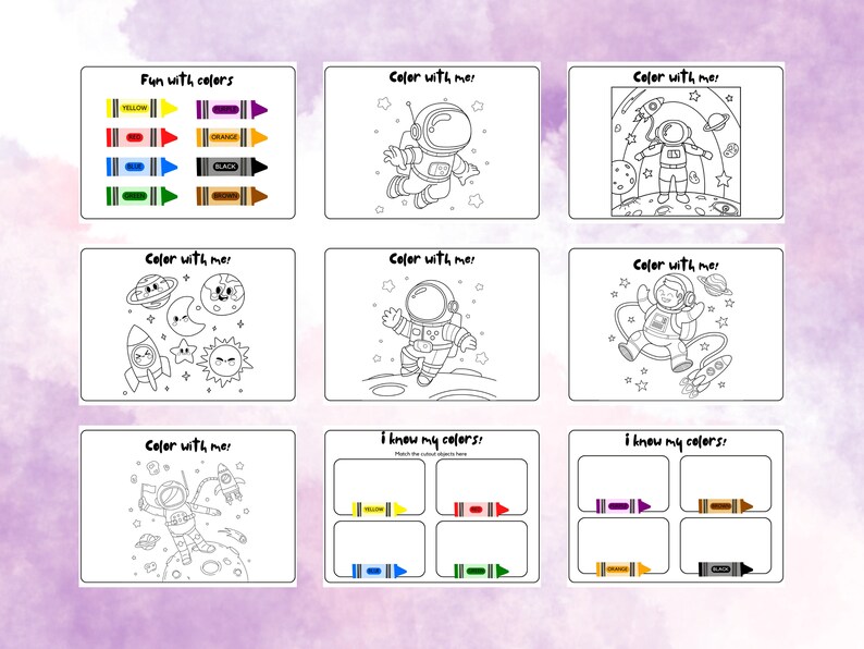 Space Activity Book: Printable Learning Binder for Toddlers (PDF) - Etsy