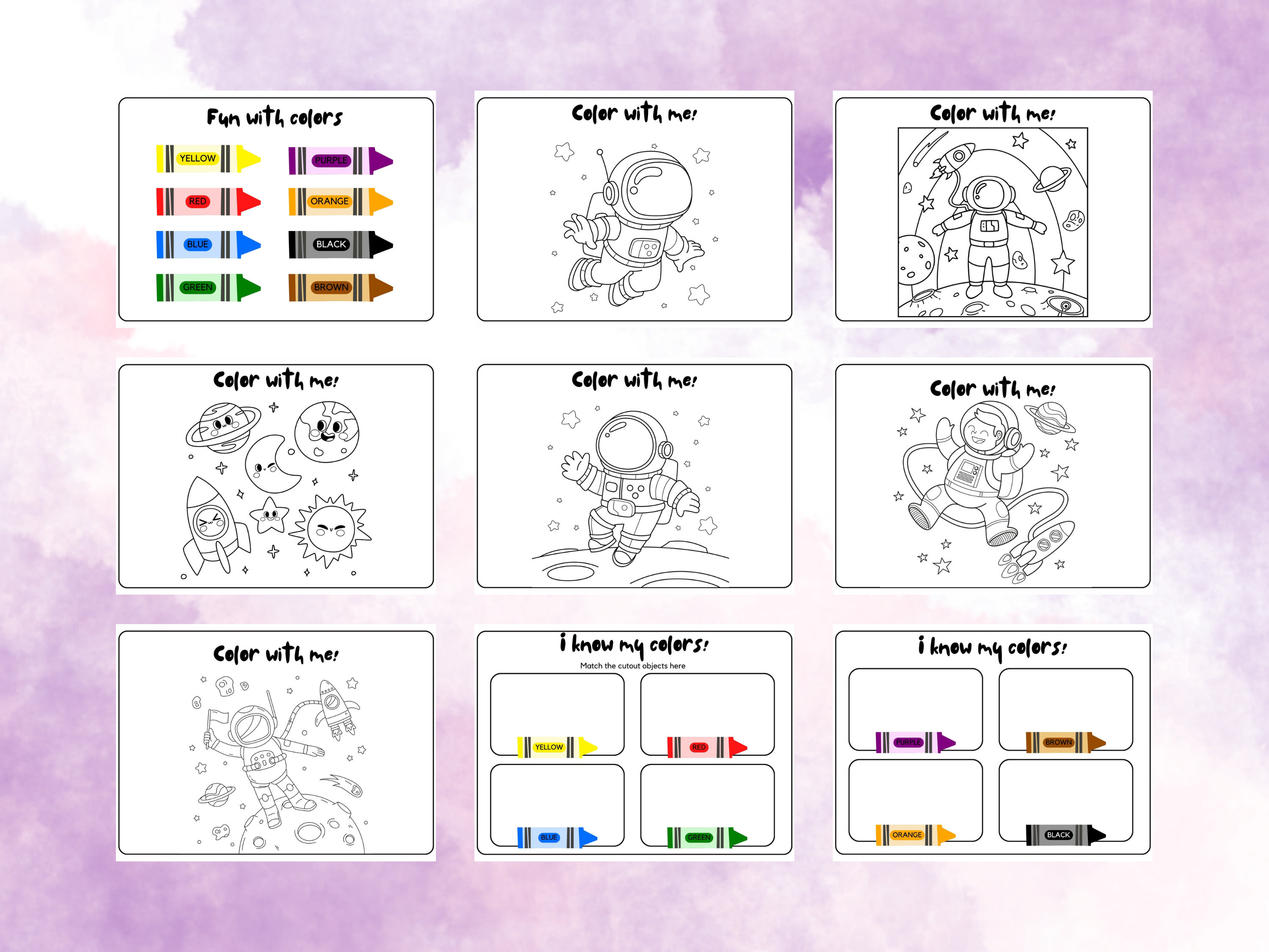 Space Activity Book: Printable Learning Binder for Toddlers (PDF) - Etsy