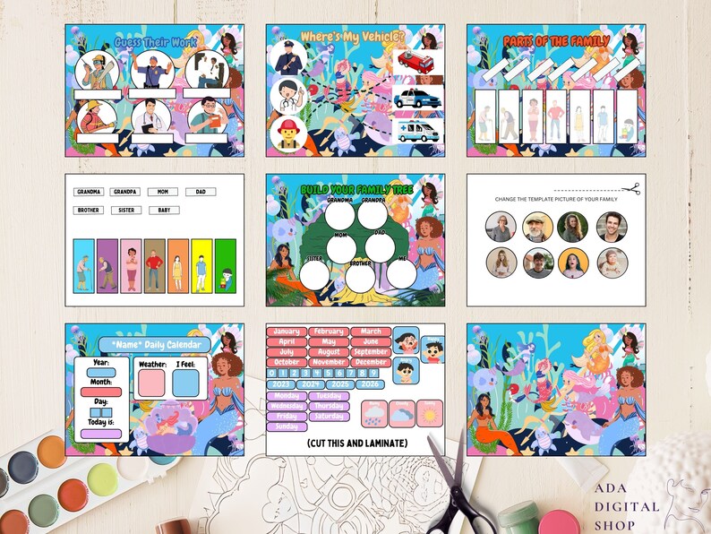 Mermaid Busy Book Printable Toddler Preschool Activity Book Toddler ...