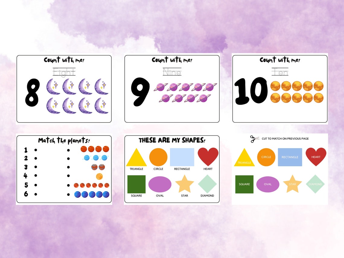 Space Activity Book: Printable Learning Binder for Toddlers (PDF) - Etsy