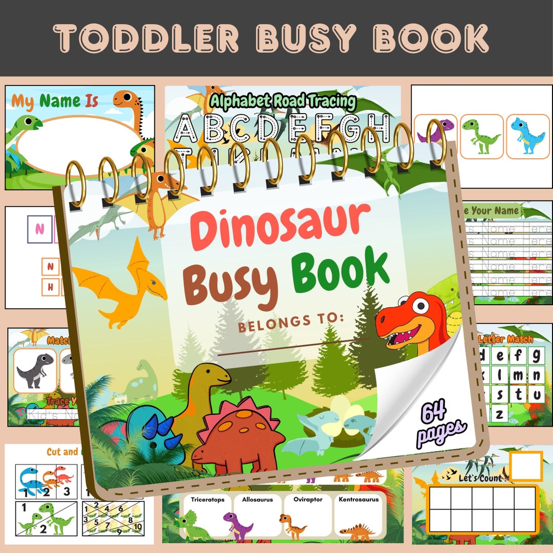 Dinosaur Busy Book Printable Toddler Preschool Activity Book | Toddler ...