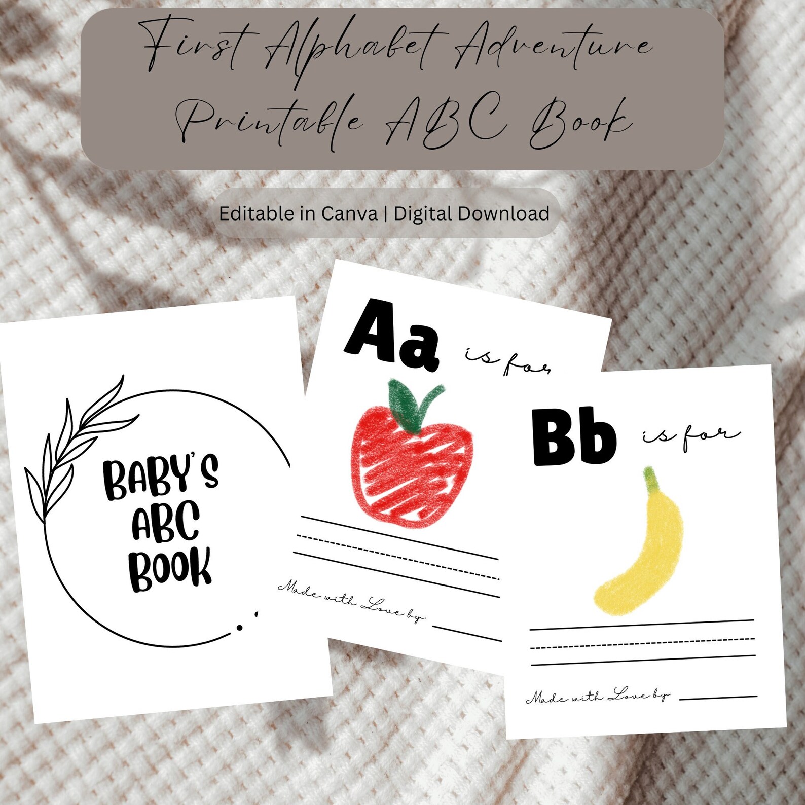 Printable ABC Book: First Alphabet Adventure for Baby (digital Download ...
