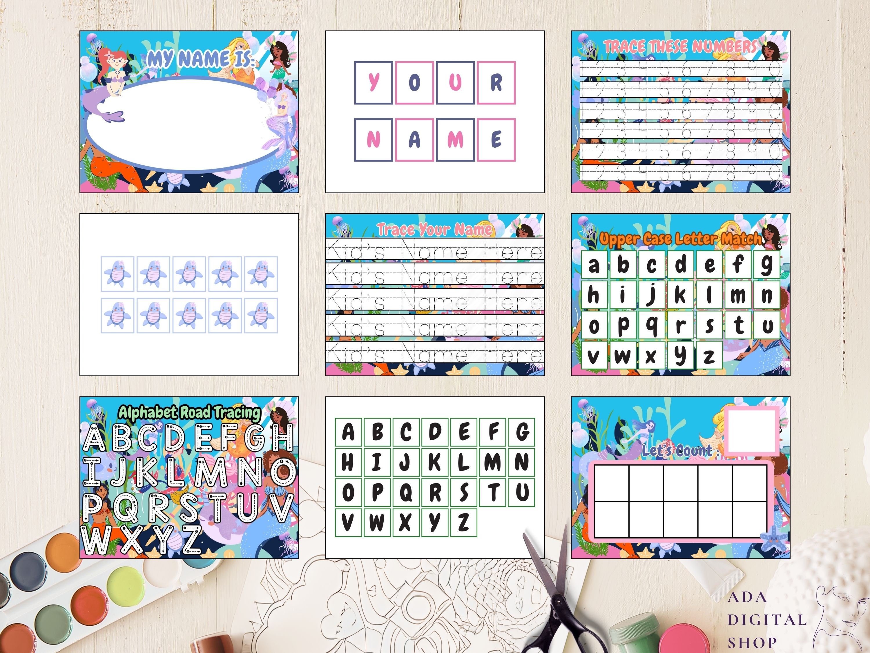 Mermaid Busy Book Printable Toddler Preschool Activity Book Toddler ...