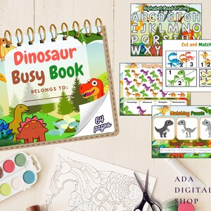 Dinosaur Busy Book Printable Toddler Preschool Activity Book | Toddler ...