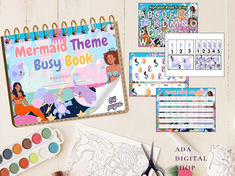 Mermaid Busy Book Printable Toddler Preschool Activity Book Toddler ...