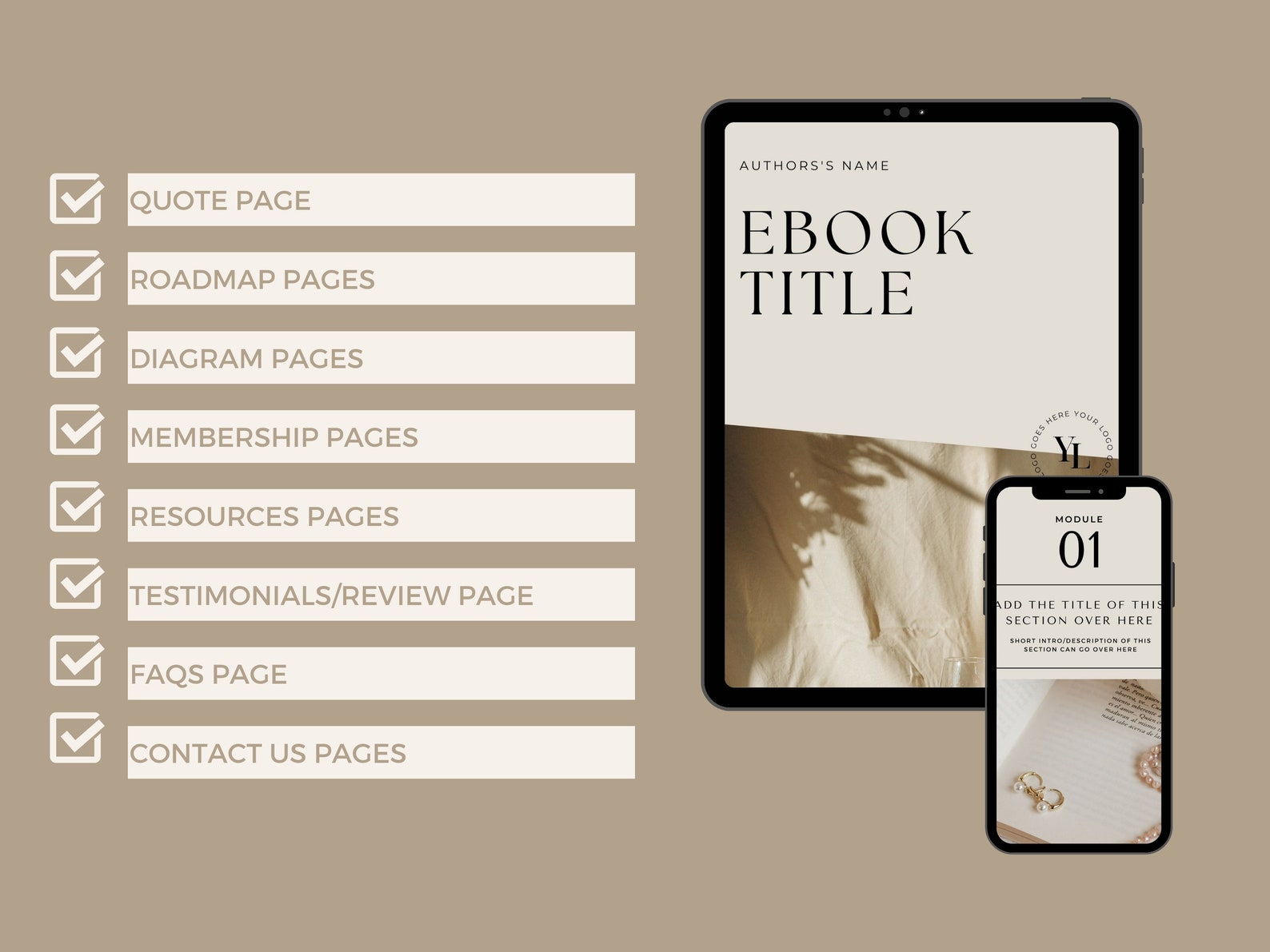 Ebook Template Canva - Earth Tones Theme | Course Workbook Template ...