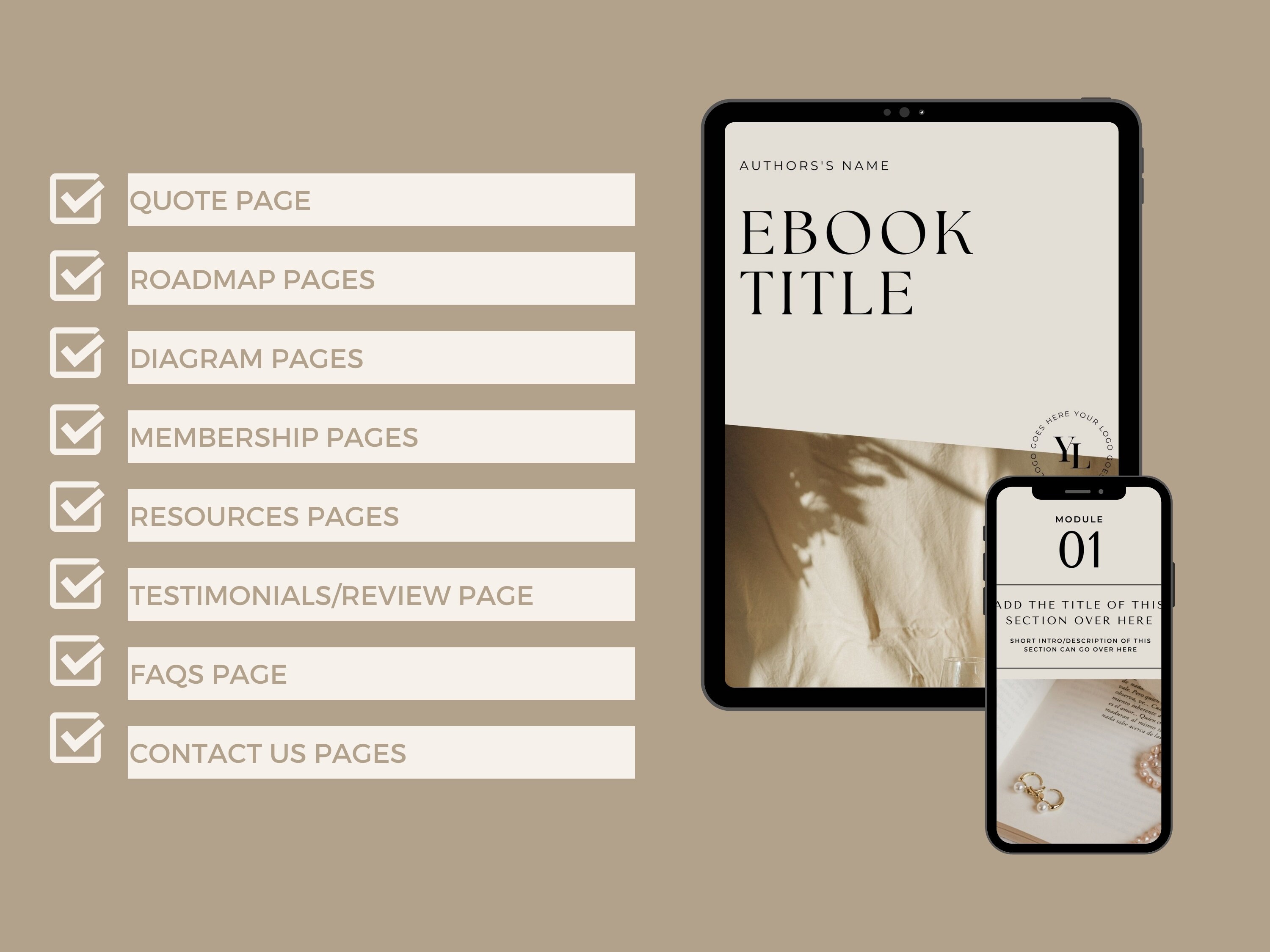 Ebook Template Canva - Earth Tones Theme | Course Workbook Template ...