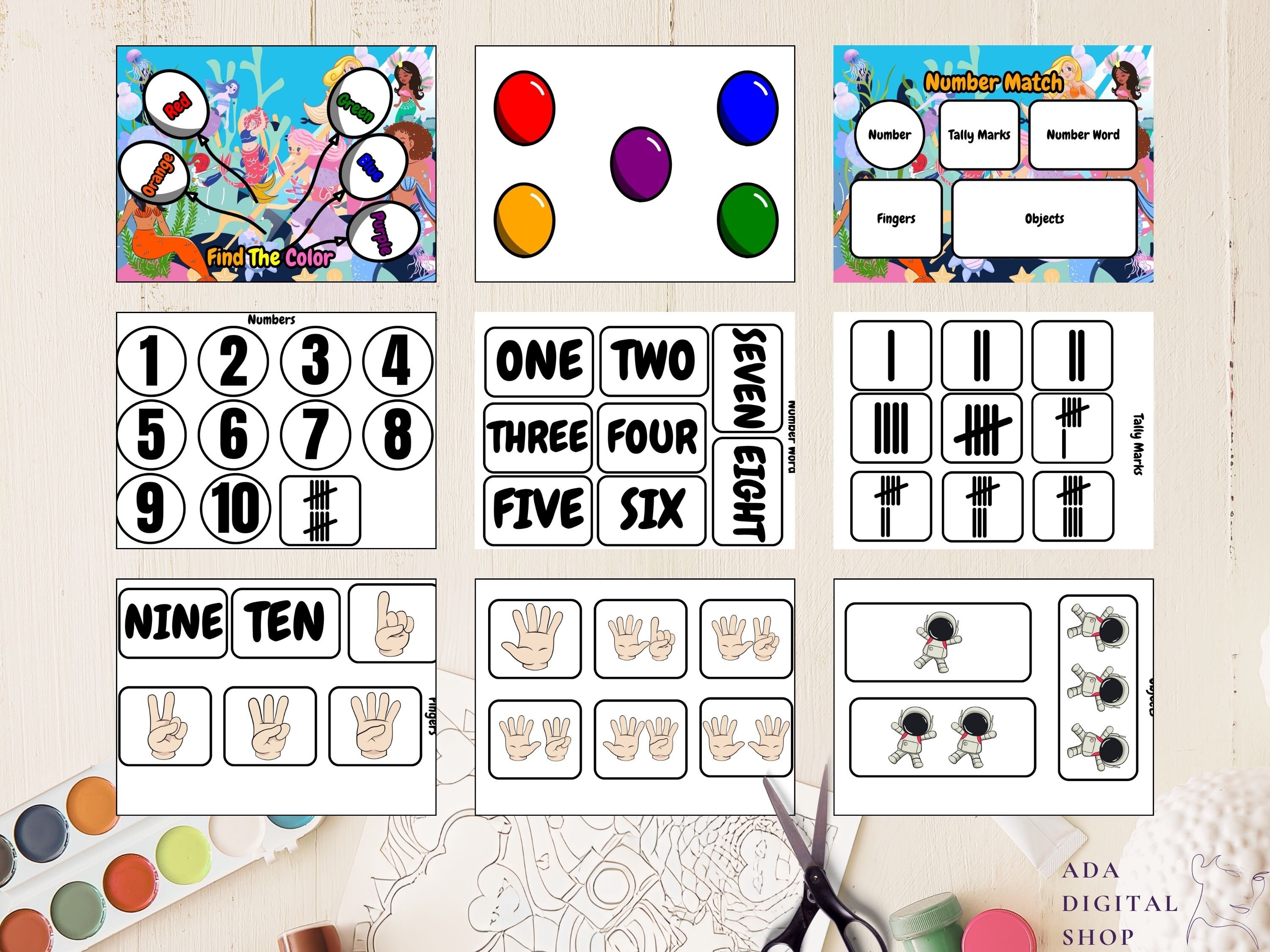 Mermaid Busy Book Printable Toddler Preschool Activity Book Toddler ...