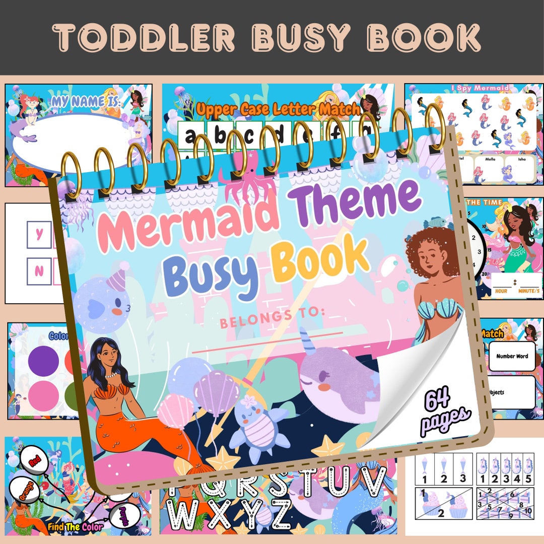 Mermaid Busy Book Printable Toddler Preschool Activity Book | Toddler ...