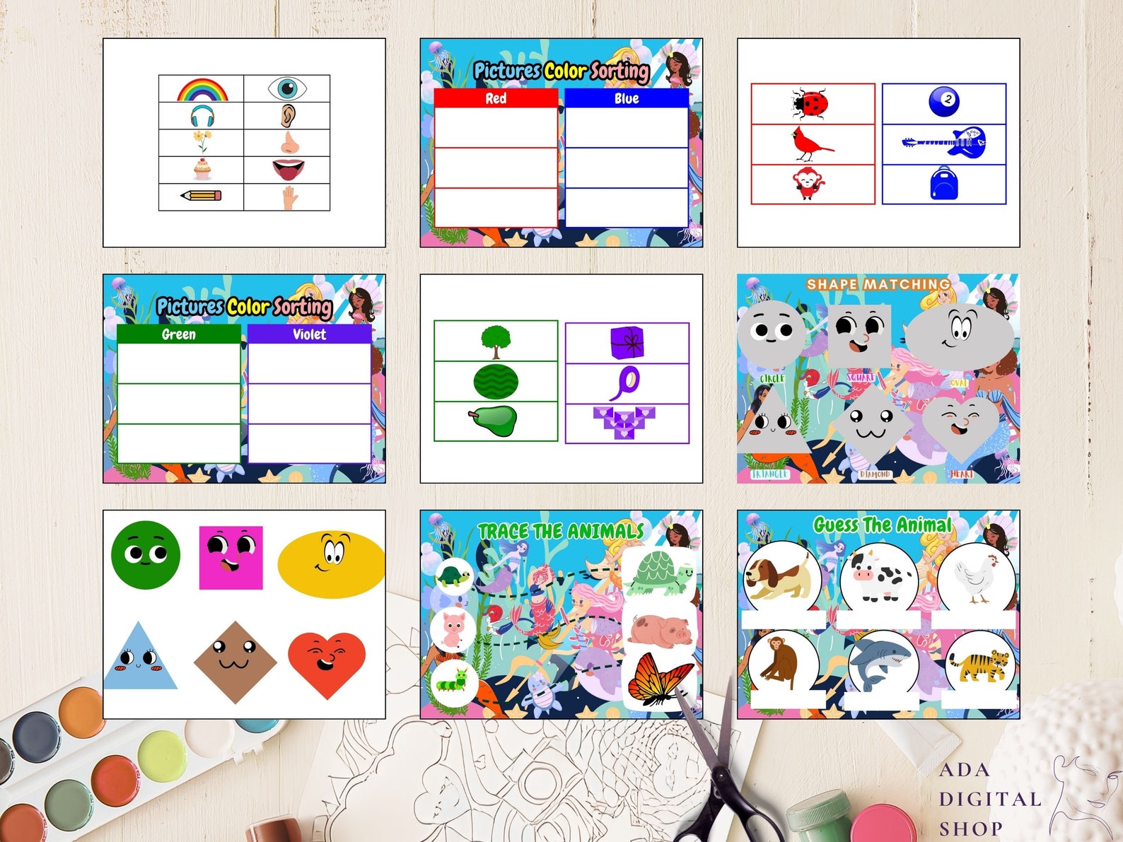 Mermaid Busy Book Printable Toddler Preschool Activity Book Toddler ...