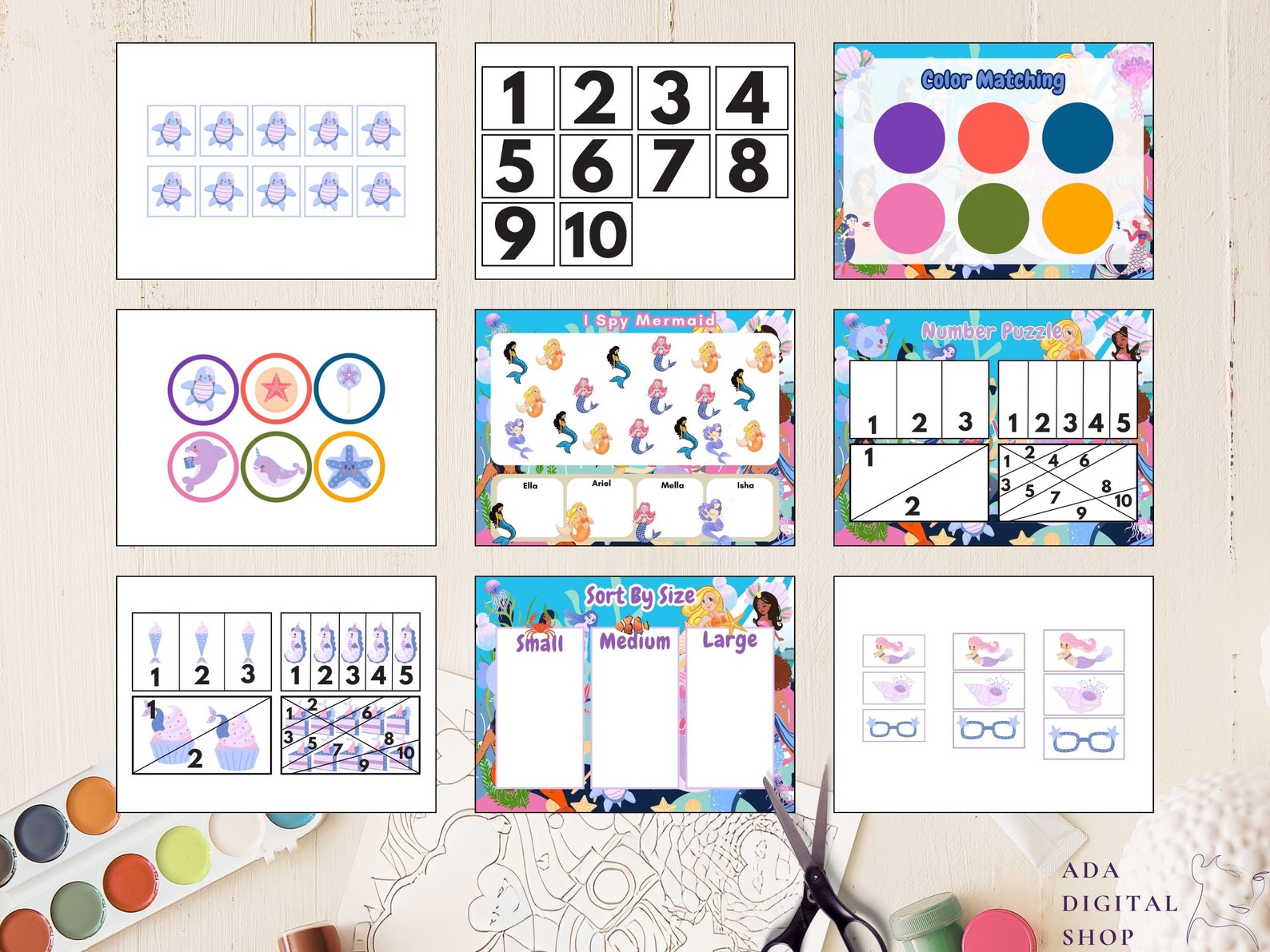 Mermaid Busy Book Printable Toddler Preschool Activity Book Toddler ...