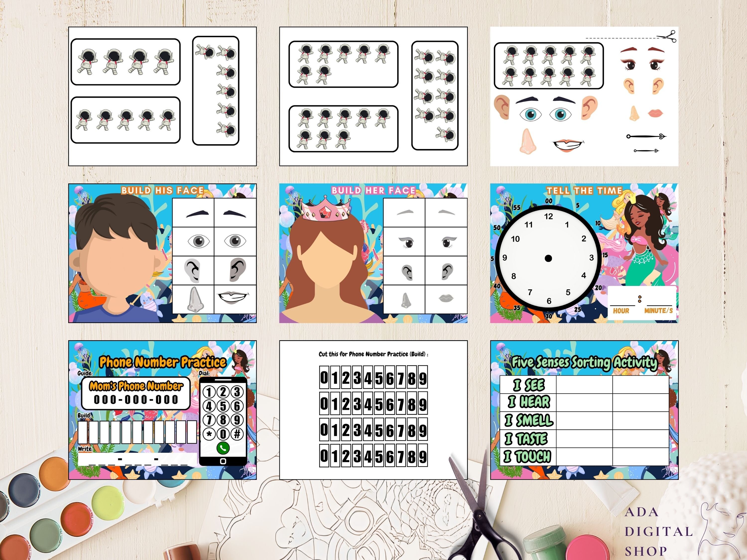 Mermaid Busy Book Printable Toddler Preschool Activity Book Toddler ...