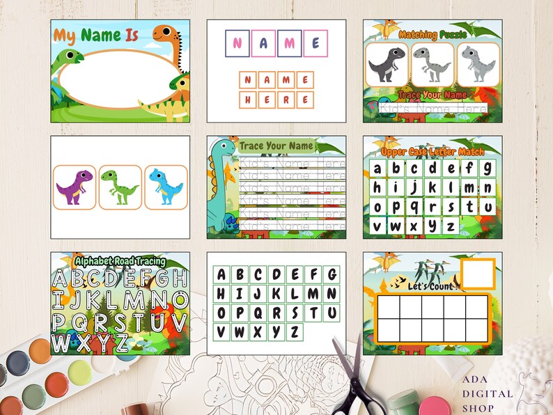 Dinosaur Busy Book: Toddler Learning Activity (PDF Download) - Etsy