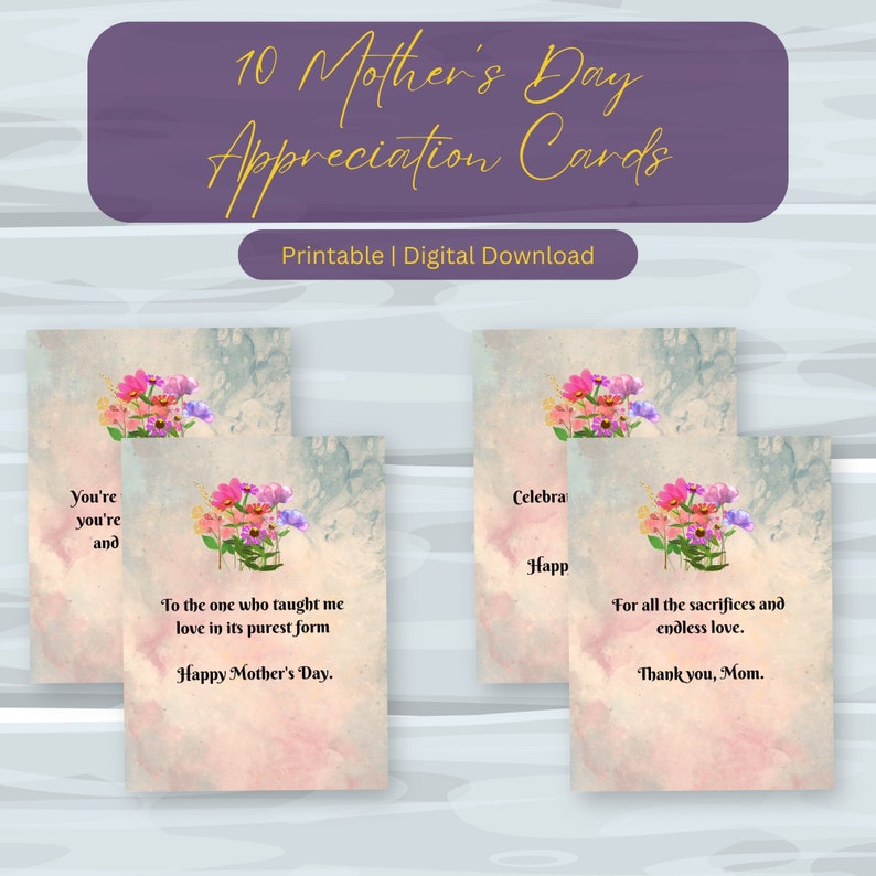 Printable Mothers Day Card Template Happy Mothers Day Appreciation Card ...
