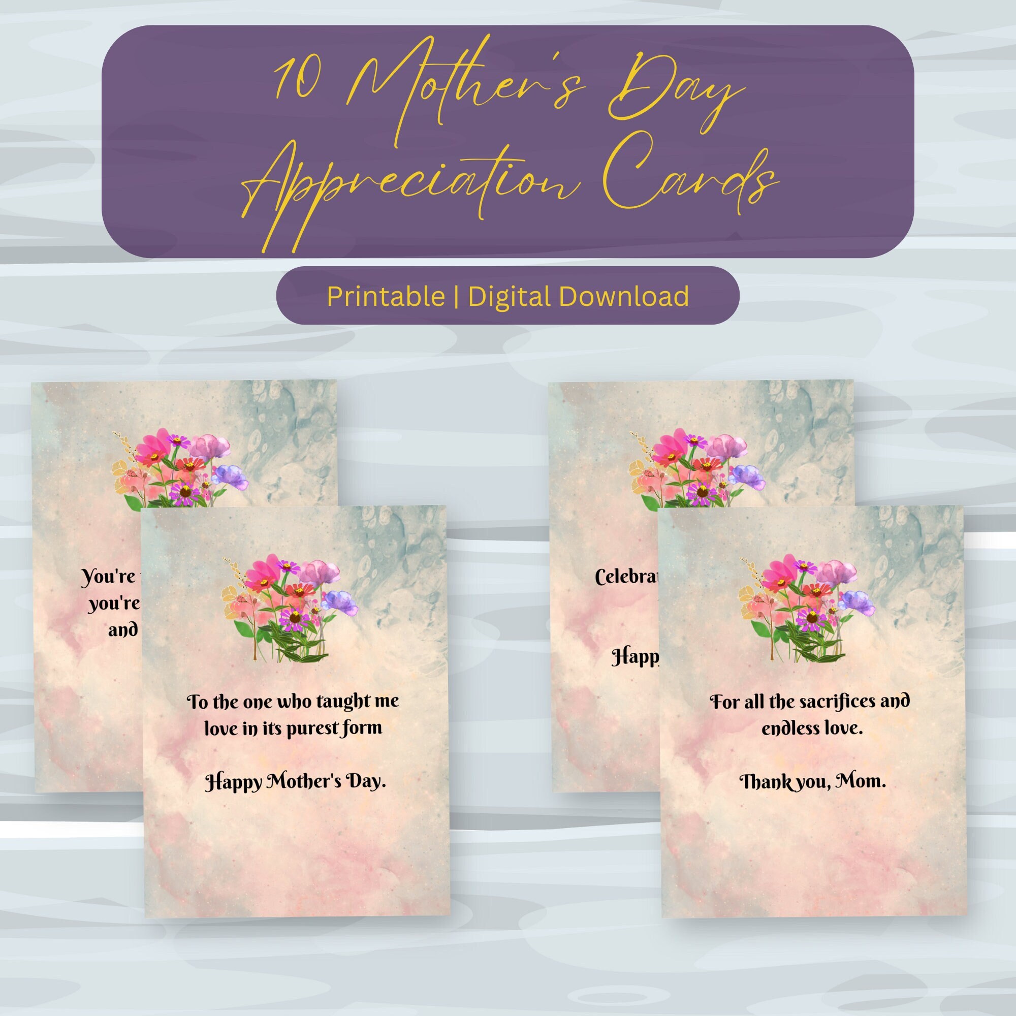 Printable Mothers Day Card Template Happy Mothers Day Appreciation Card ...