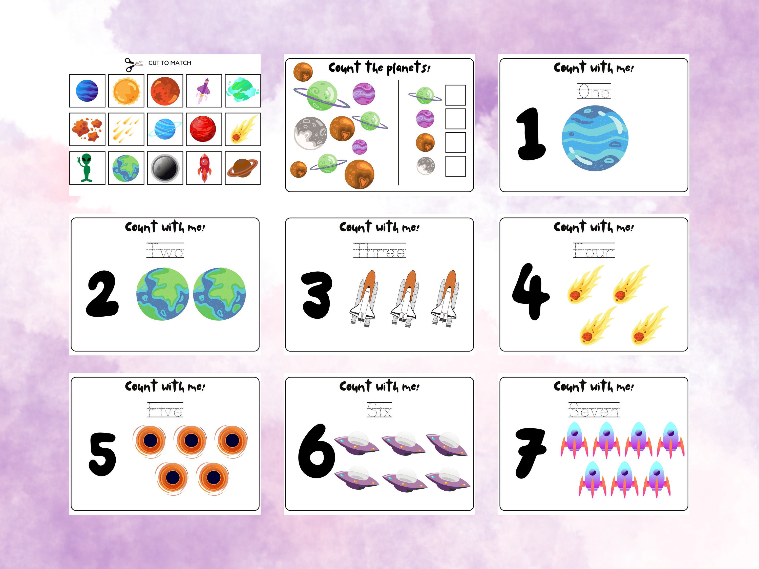 Space Activity Book: Printable Learning Binder for Toddlers (PDF) - Etsy