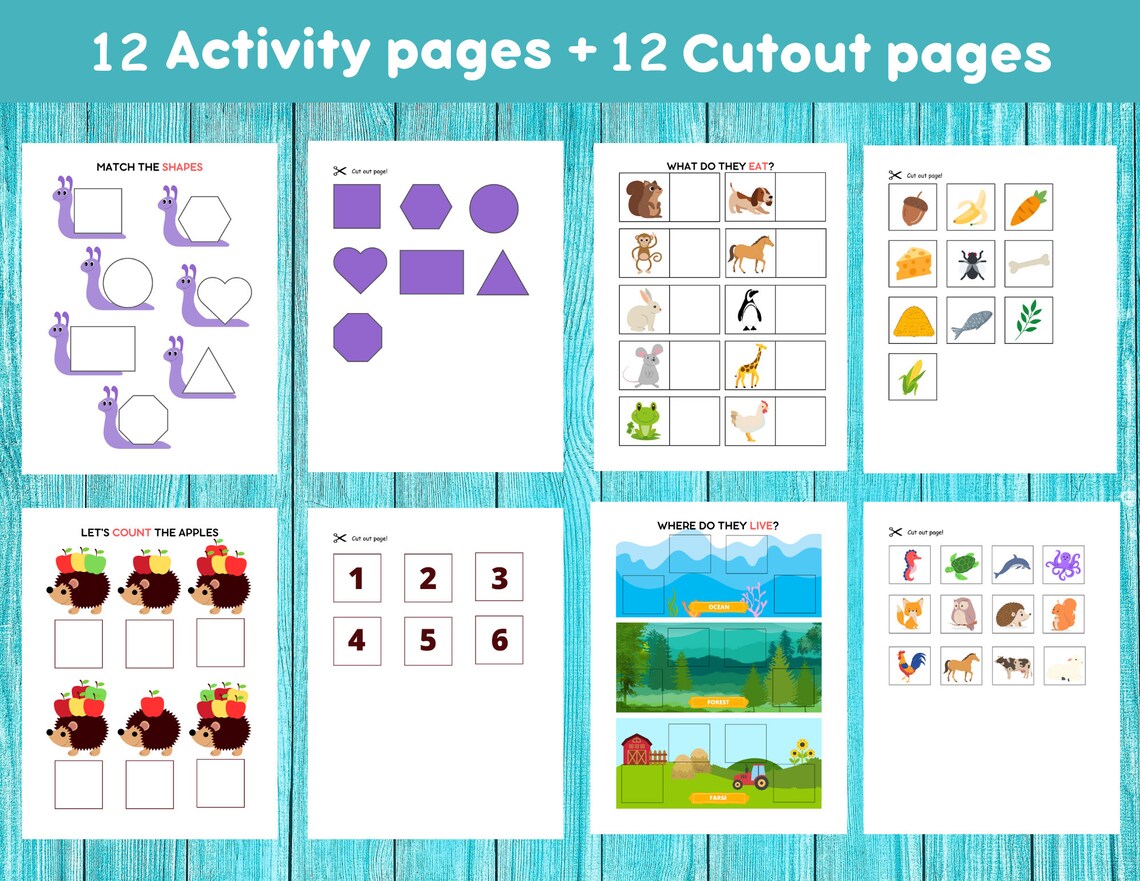 Animal Busy Book for Kids, Toddlers, Preschoolers, Printable, Educational Activities, Learning ...