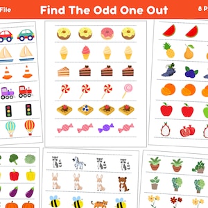 Find the Odd One Out Games - for Kids, Preschoolers, Printable ...