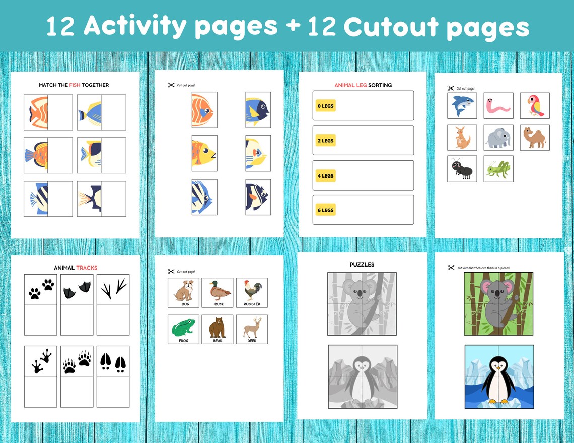 Animal Busy Book for Kids, Toddlers, Preschoolers, Printable ...