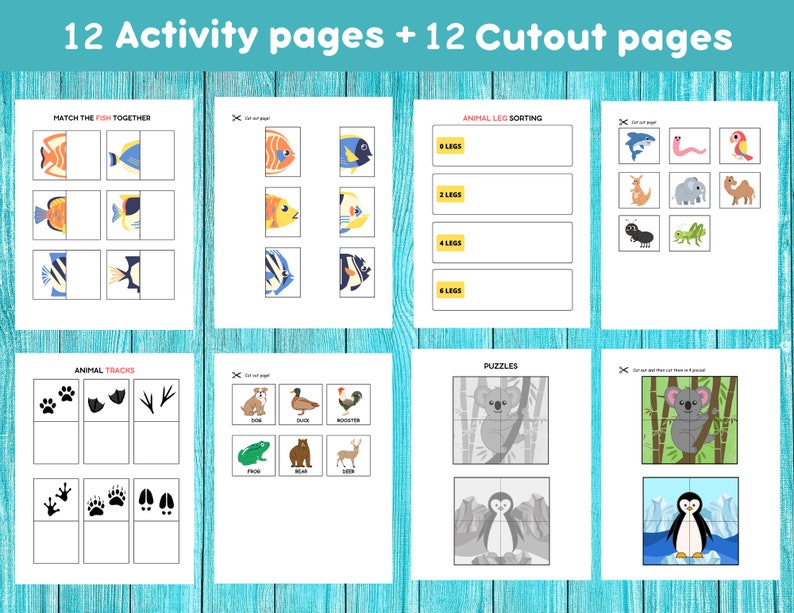 Animal Busy Book for Kids, Toddlers, Preschoolers, Printable, Educational Activities, Learning ...