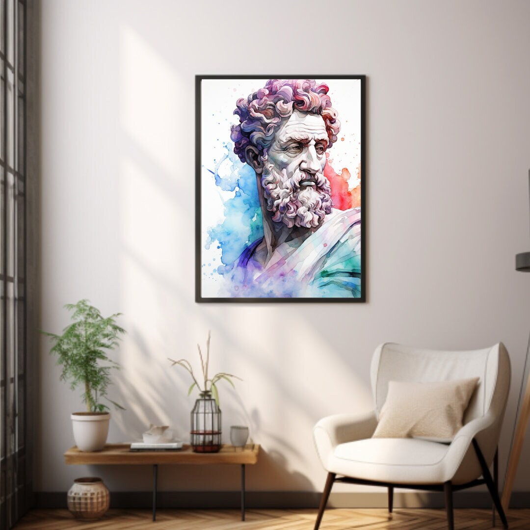 Marcus Aurelius Watercolor Poster Postermania - Etsy