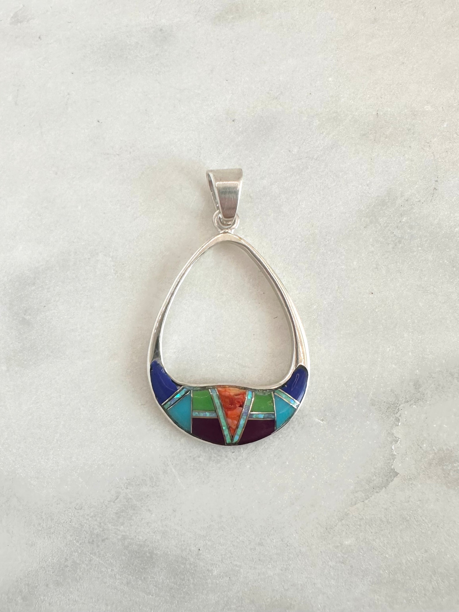 Turquoise Inlay Sterling Silver Pendant - Etsy