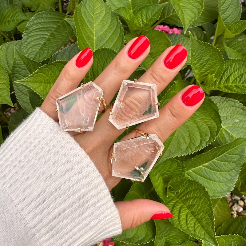Clear Stone Ring - Etsy